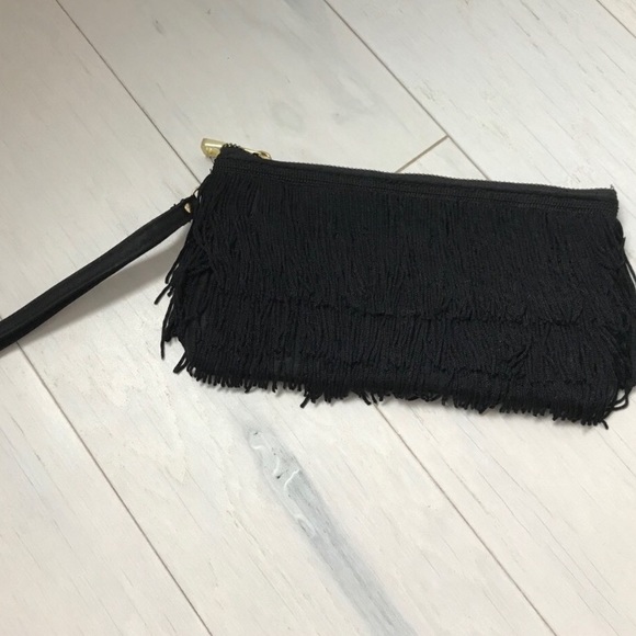 Mango | Bags | Mango Satin And Fringe Wristlet | Poshmark
